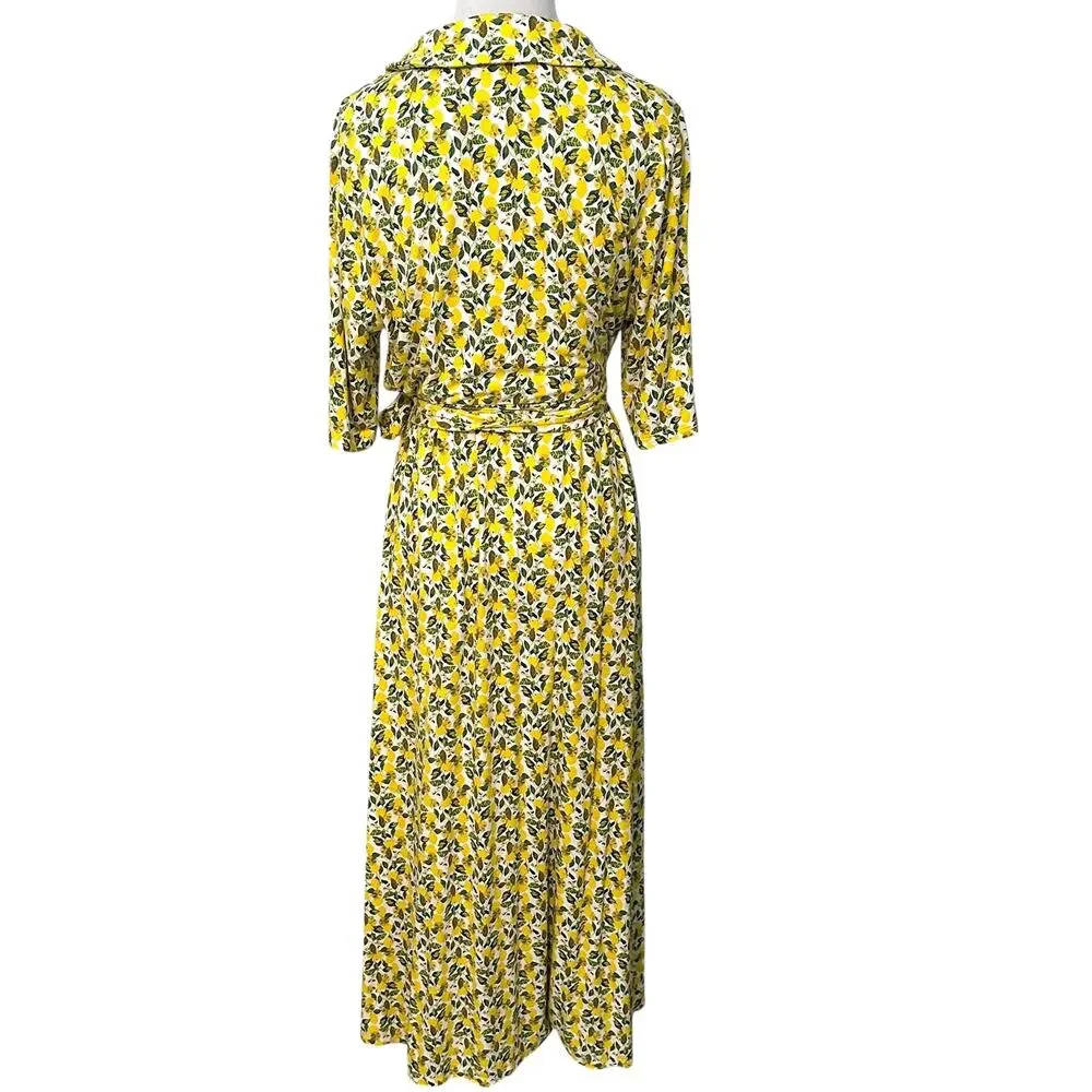 Boden | Dresses | Boden Lavinia Wrap Midi Dress Womens Size 4r Lemon ...